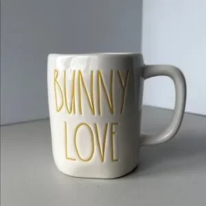 Rae Dunn | Dining | Rae Dunn Bunny Love Mug Off White And Yellow | Poshmark